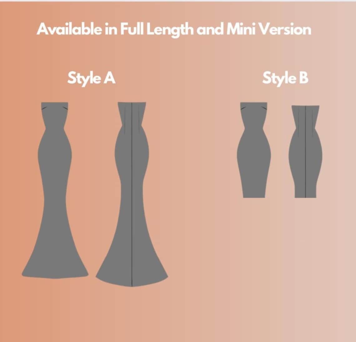 Mermaid Dress Digital Sewing Pattern PDF Formal Full Length Trumpet ...