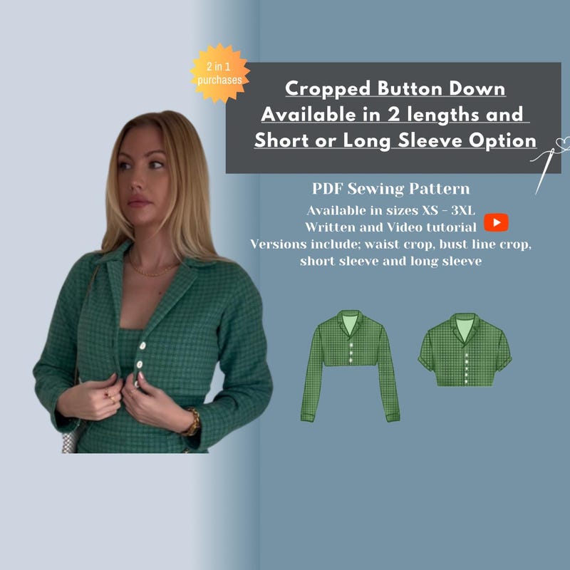 Crop Jacket Pattern - Etsy
