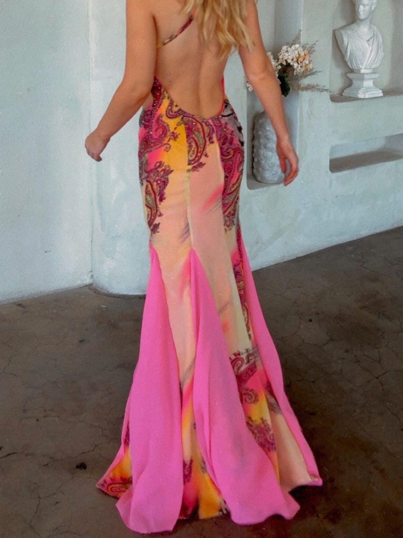 Low Back Dress PDF Digital Sewing Pattern With Romantic Godets Long ...