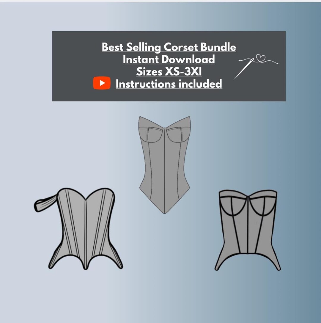 Corset Bundle PDF Digital Sewing Patterns I Instant Download I Video ...