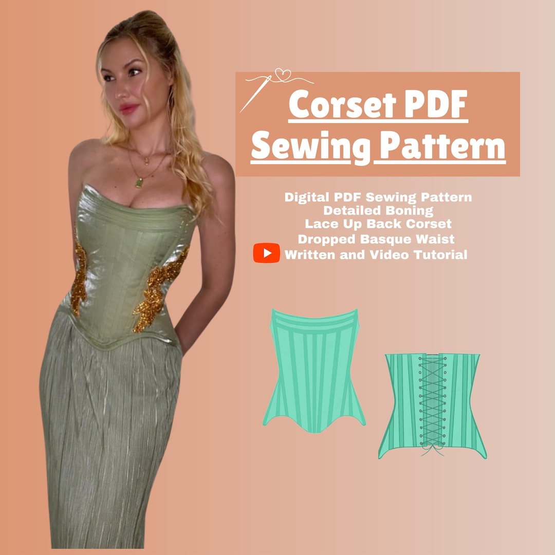Corset PDF Sewing Pattern: Stay Inspired Top I Lace-up Back I XS-3XL ...