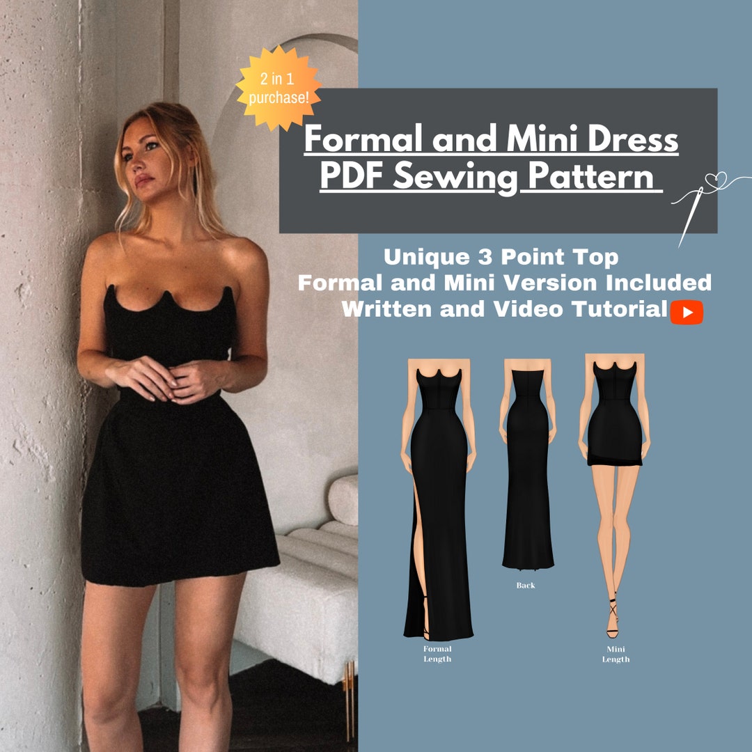 Formal Dress Sewing Pattern / Womans Digital PDF Pattern/ Size XS-3XL ...