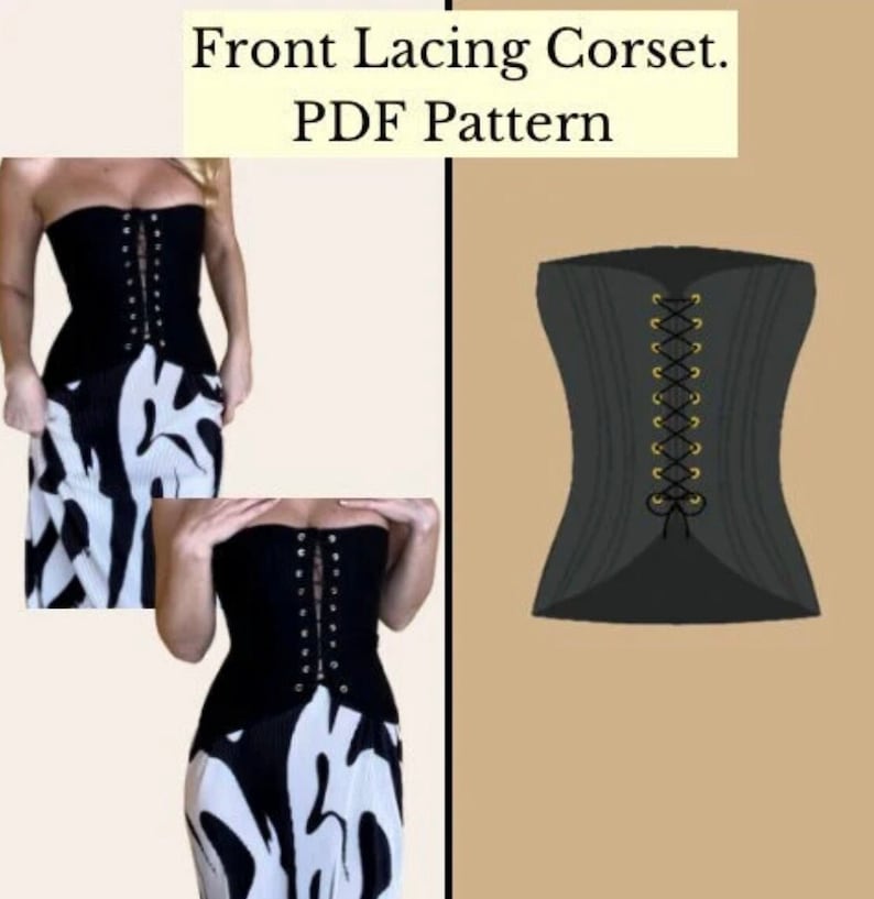 Corset Top Sewing Pattern Bundle: 5 PDF Patterns XS-3XL (instant ...