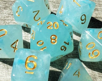 London Blue Topaz Hidden Gem Dice 7 Piece RPG - Etsy Canada