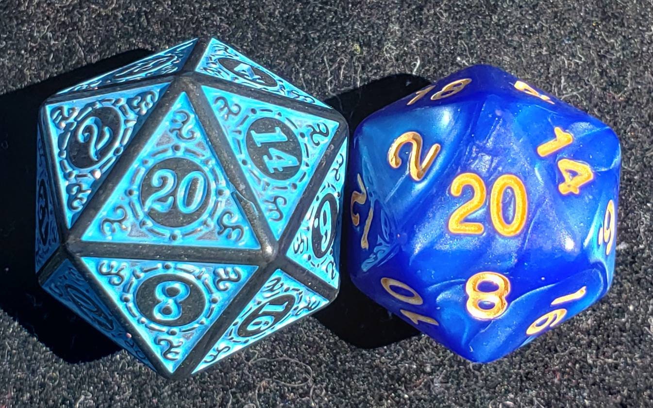 Dragonborn Knight Blue 7 Pc Dice Set Dragon Hoard | Etsy