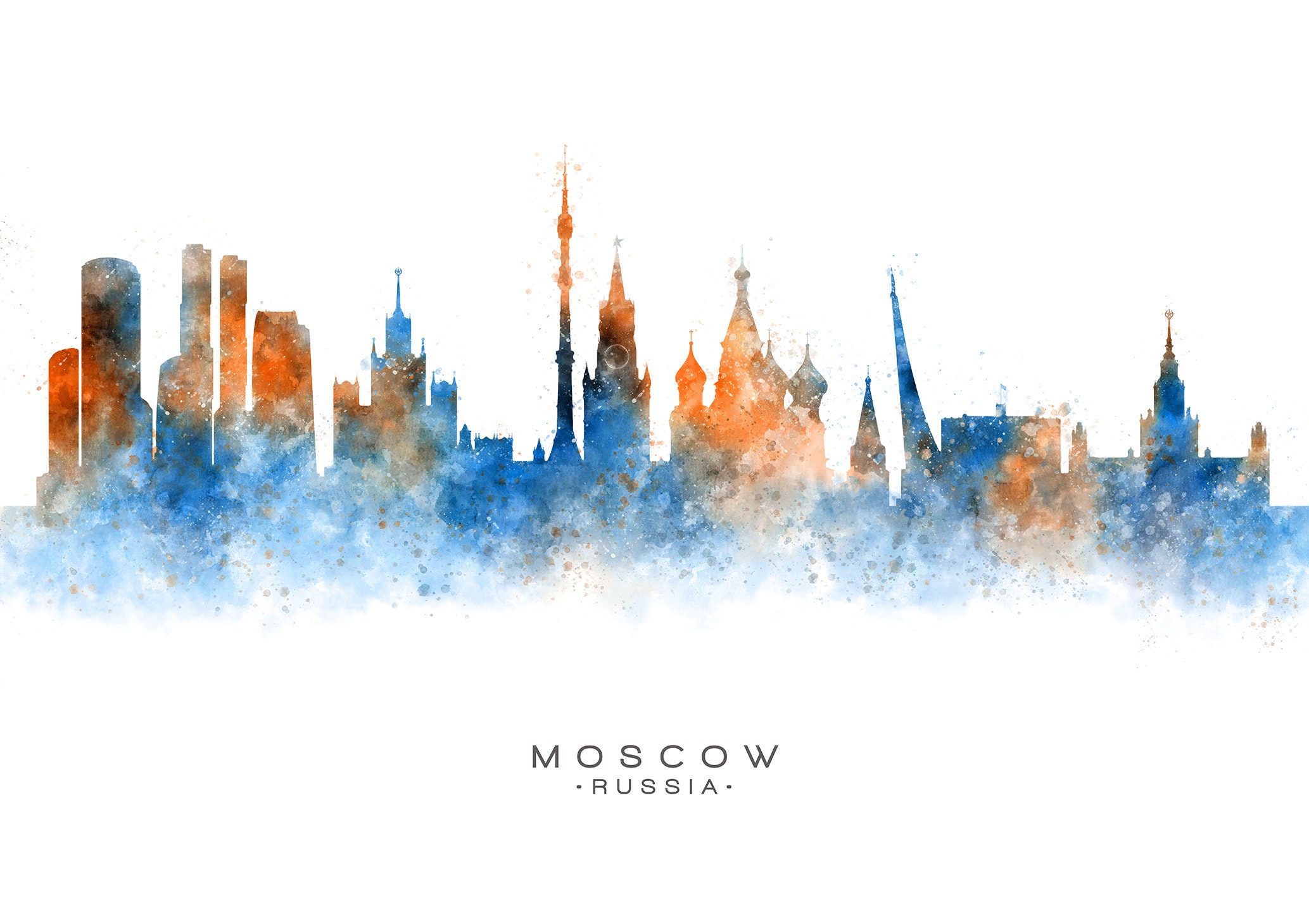 Moskau Skyline Druck Moskau Wand Kunstdruck Geschenk - Etsy.de
