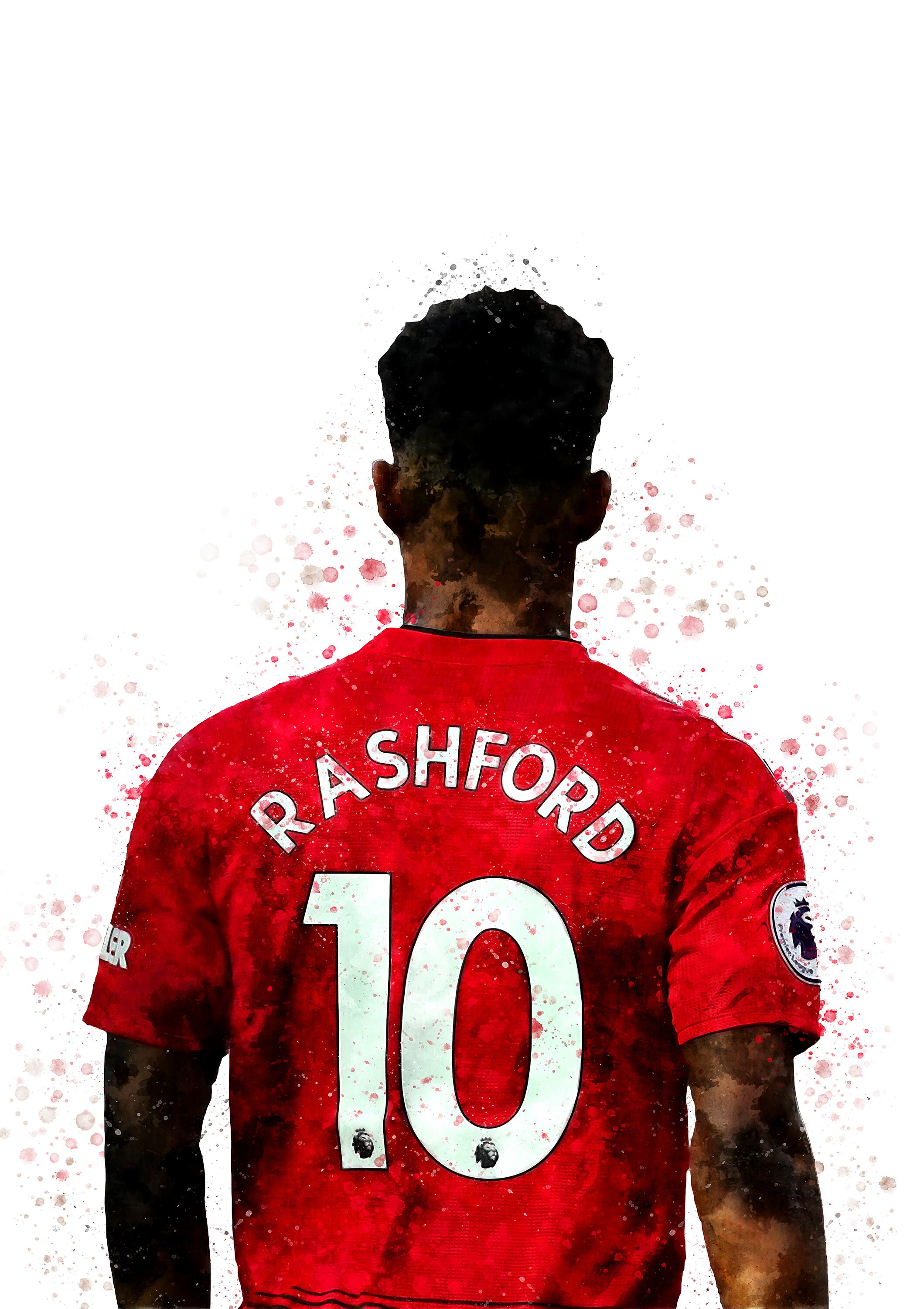 Manchester United FC Marcus Rashford Watercolour Print - Etsy