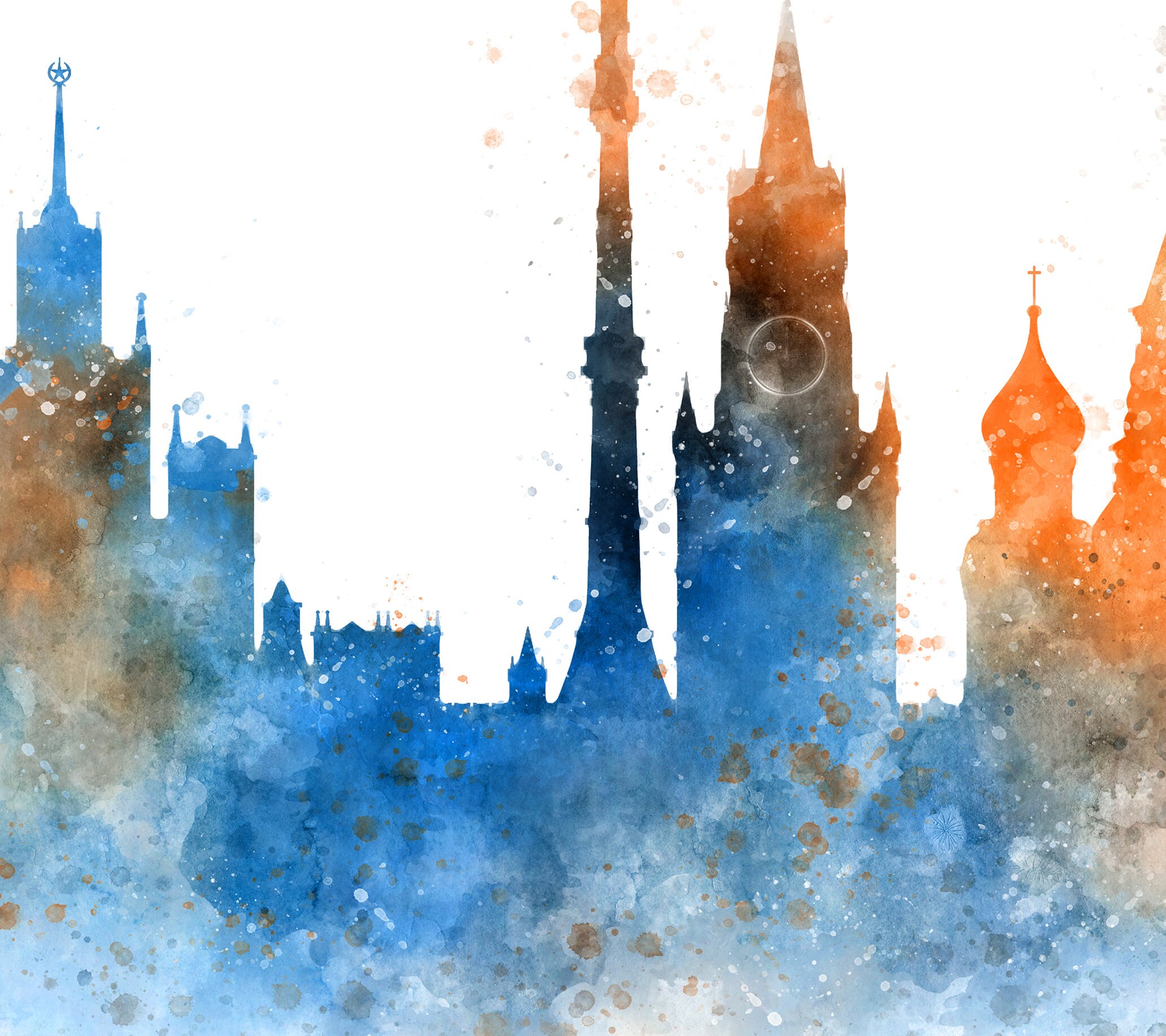 Moskau Skyline Druck Moskau Wand Kunstdruck Geschenk - Etsy.de