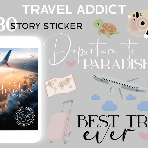 200 Story Sticker Instagram Travel Holiday Vacation - Etsy
