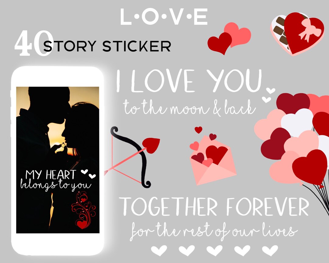 L.O.V.E Story Sticker 40 Stickers Instagram Couple Goals - Etsy