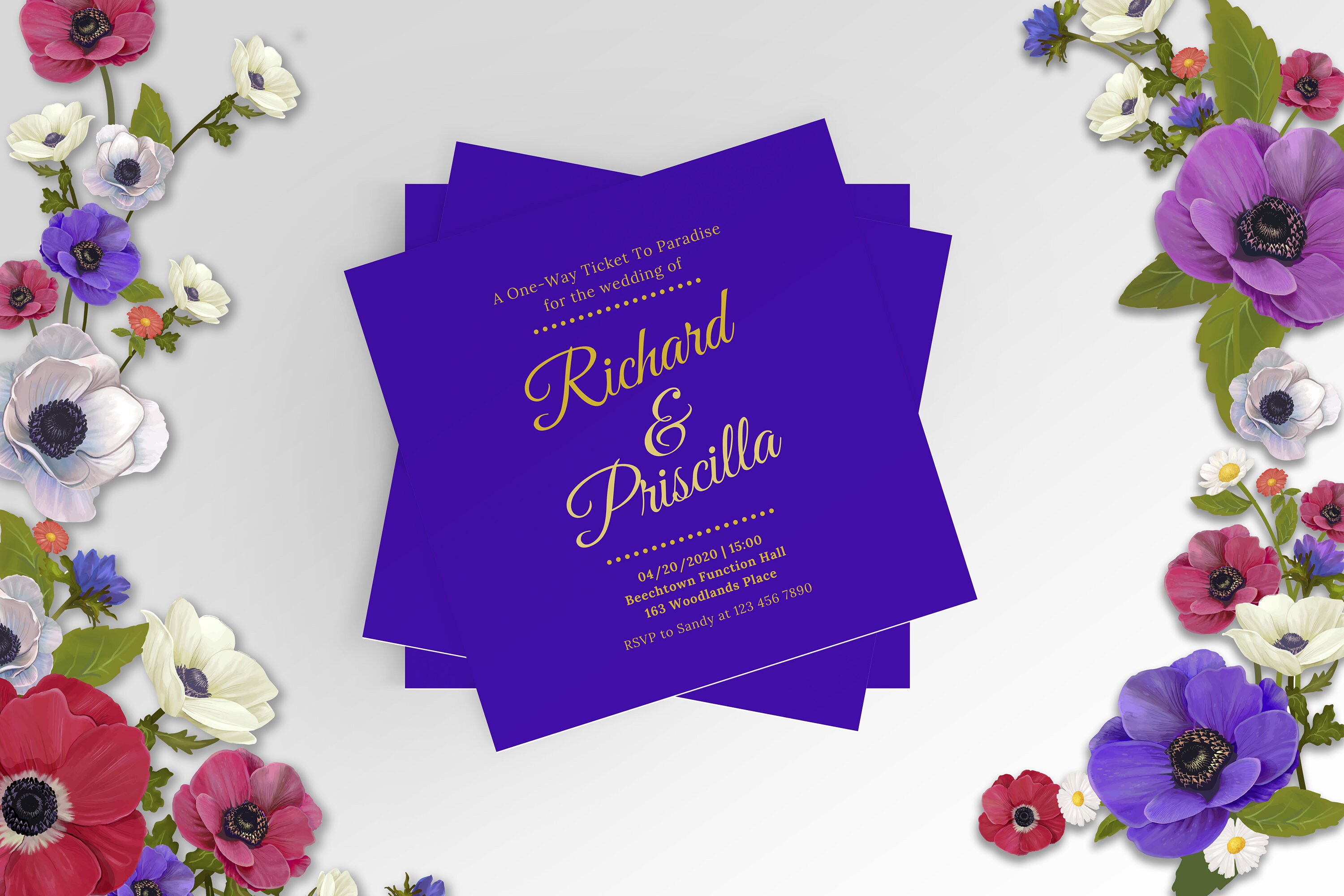 Purple Wedding Invitation Rustic Wedding Purple Wedding - Etsy