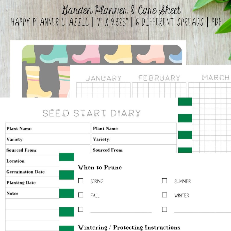 Garden Planner, Garden Insert, Happy Planner, Garden Printable, Garden ...