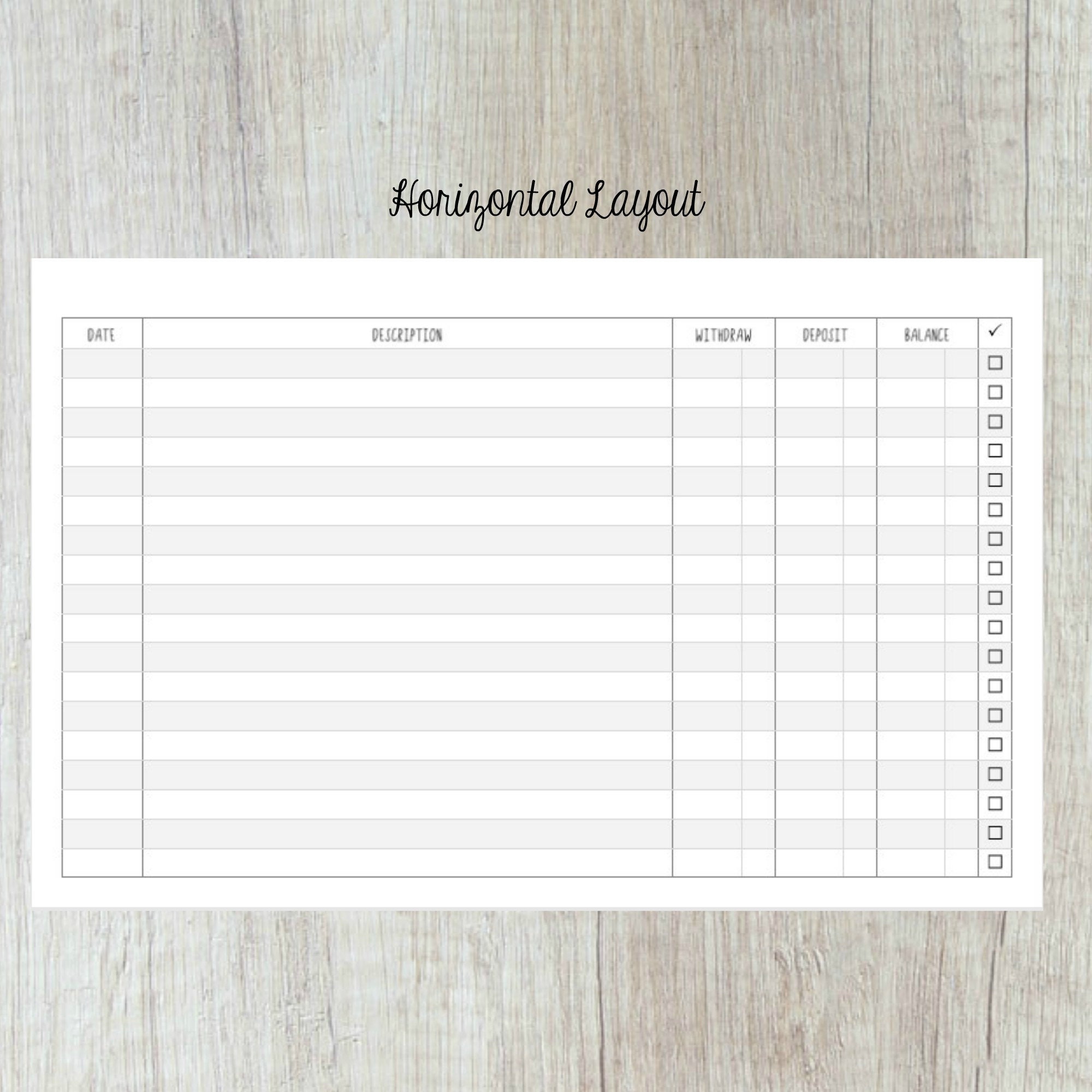 Half Letter Checkbook Register Bundle - 7 Different Layouts 5.5" X 8.5 ...