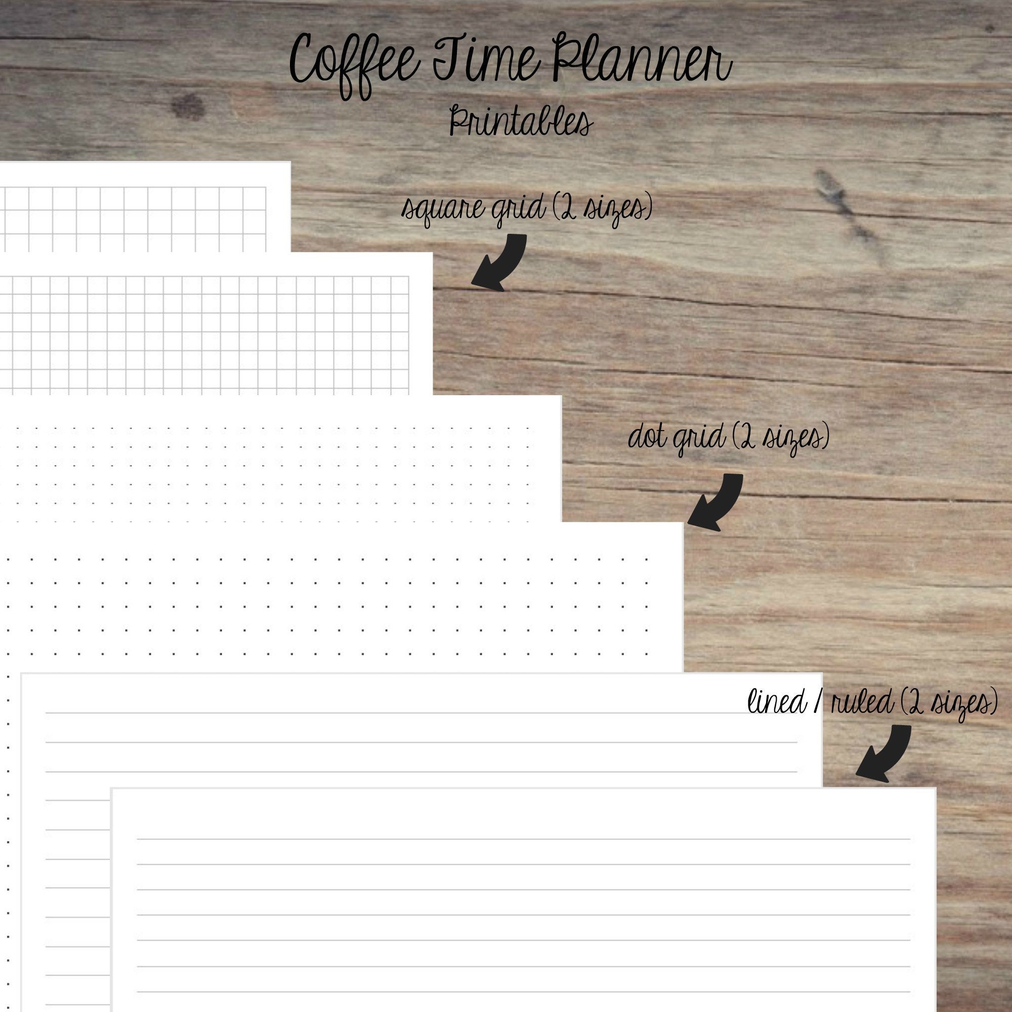 US Letter Size - Filler Paper Bundle - Square Grid, Dot Grid, Lined ...