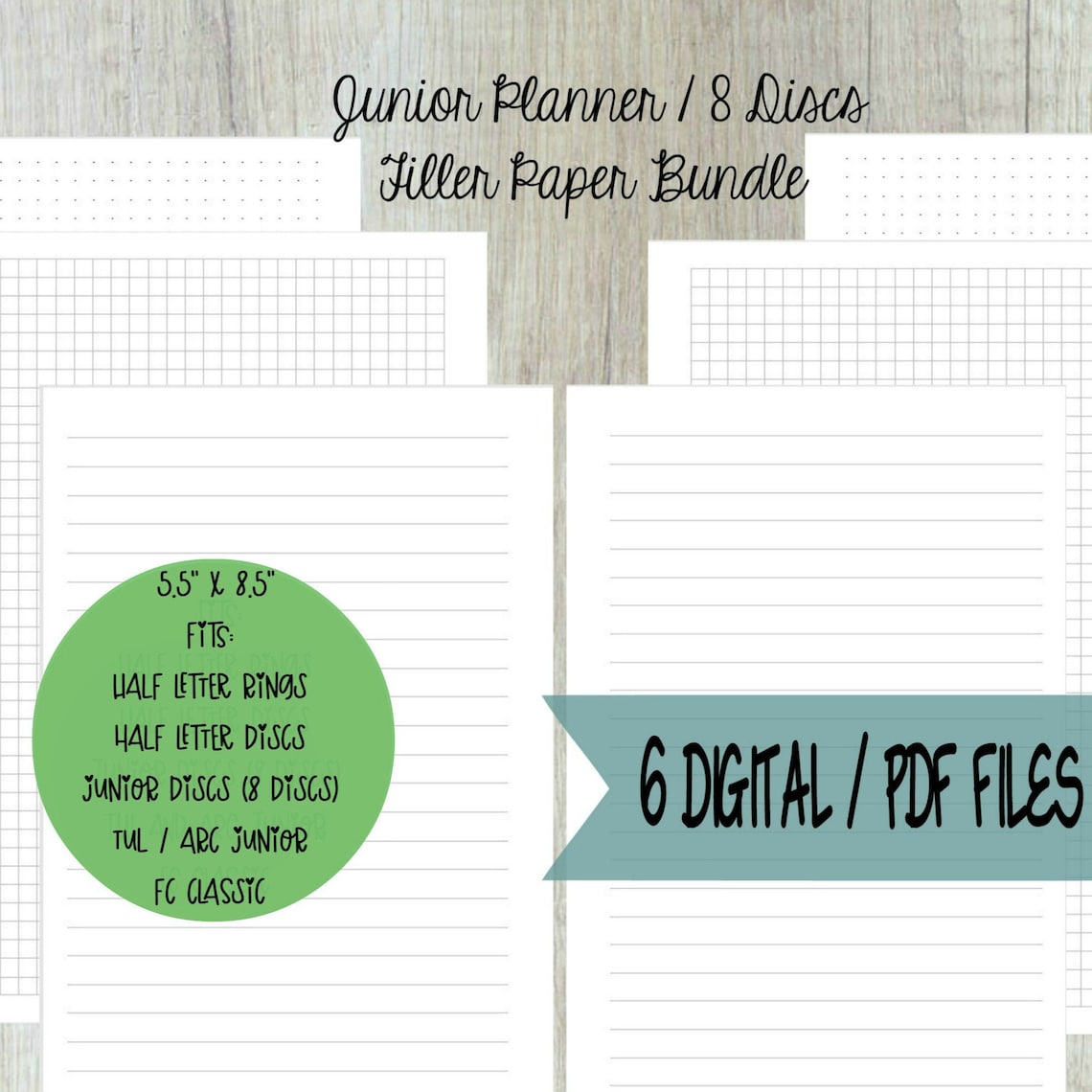 Half Letter Filler Paper Bundle - Square Grid, Dot Grid, Lined/ruled 5. ...