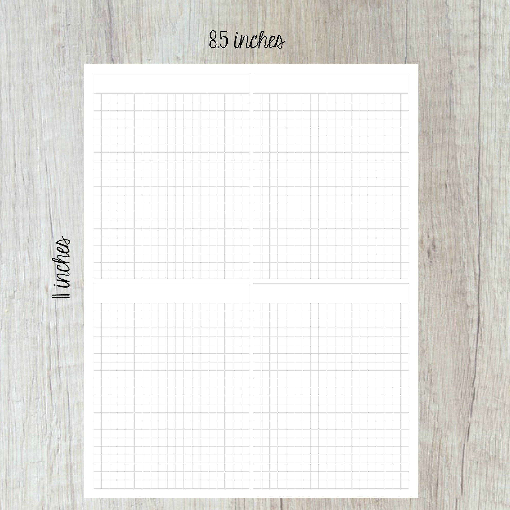 Weekly Printable Daily Printable Grid Paper Refill Hearts - Etsy