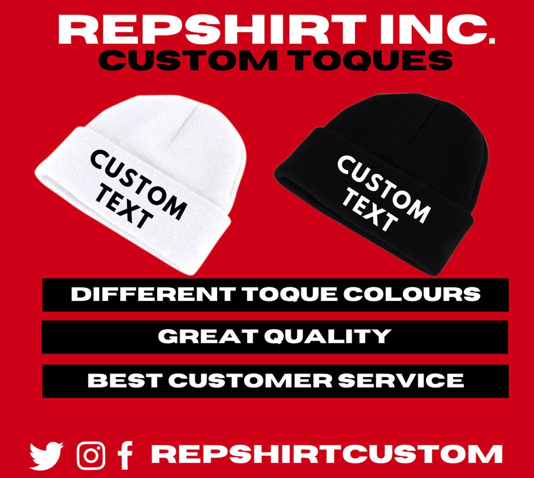 Custom Toques 12 Folded With Embroidery. Custom Apparel - Etsy