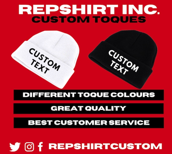 Custom Toques 12 Folded With Embroidery. Custom Apparel - Etsy