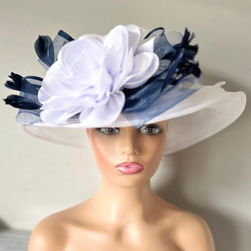White Derby Hat - Etsy