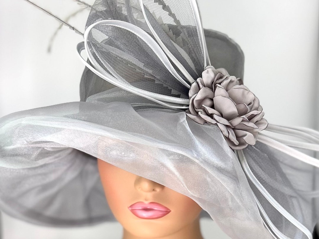 Stunning Silver Kentucky Derby Hat/easter Hat/ Church Hat /flapper Hat ...