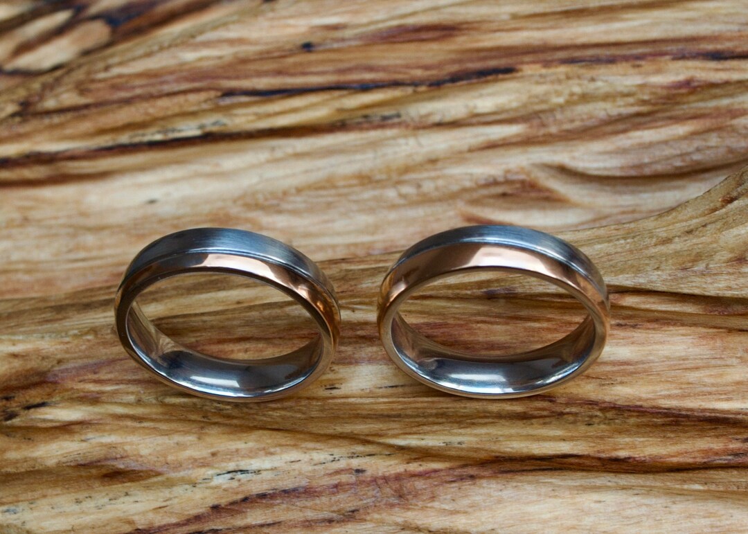 Partner Rings Stainless Steel, Rose, Unisex Wedding Rings, Wedding ...