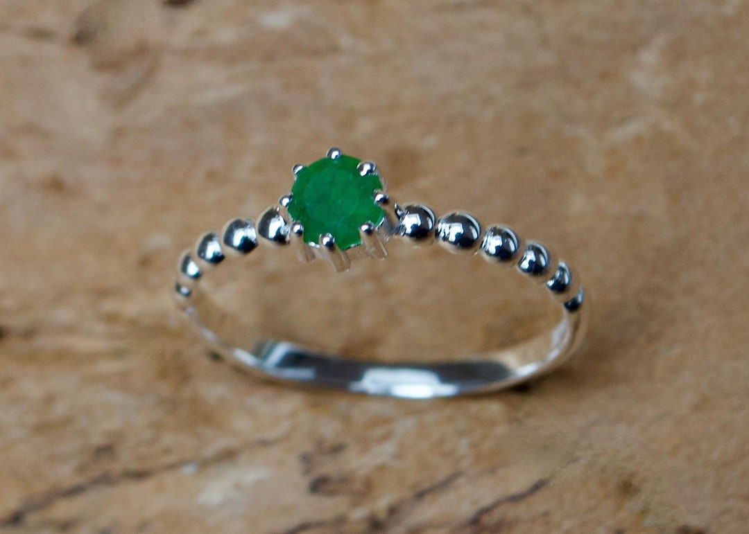 Ring Jade, Silver, Green Gemstone, Faceted, Round Jade Stone - Etsy
