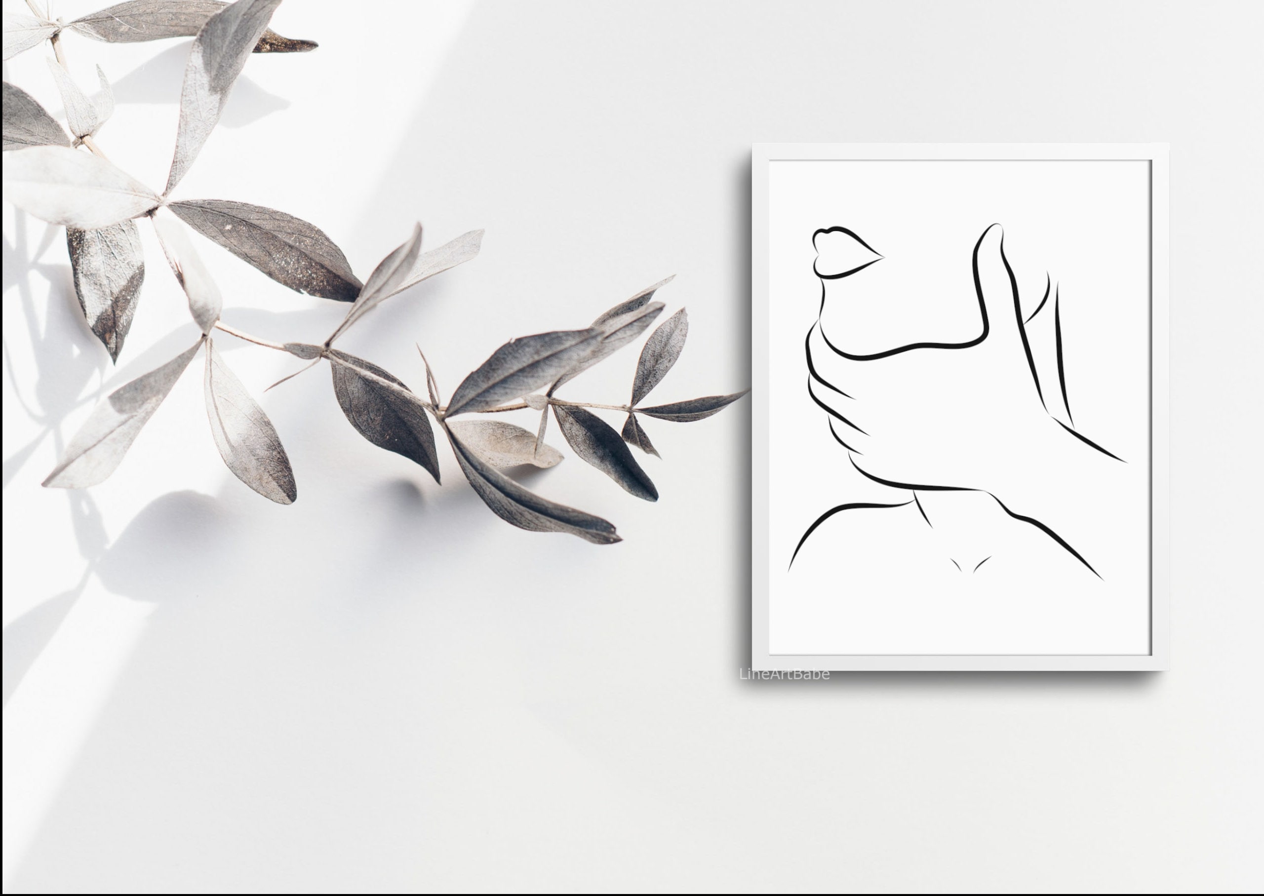 Chocking Line Art, Sensual Digital Print, Minimalist Erotic Artwork ...