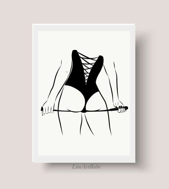 Bdsm Erotic Line Art Kinky Sensual Female Drawing Sexy Etsy