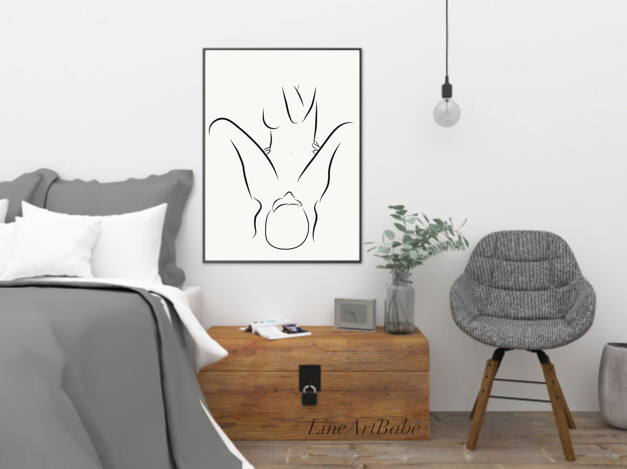 Oral Sex Sensual Print, Erotic Line Art, Minimalist Couple Making Love ...