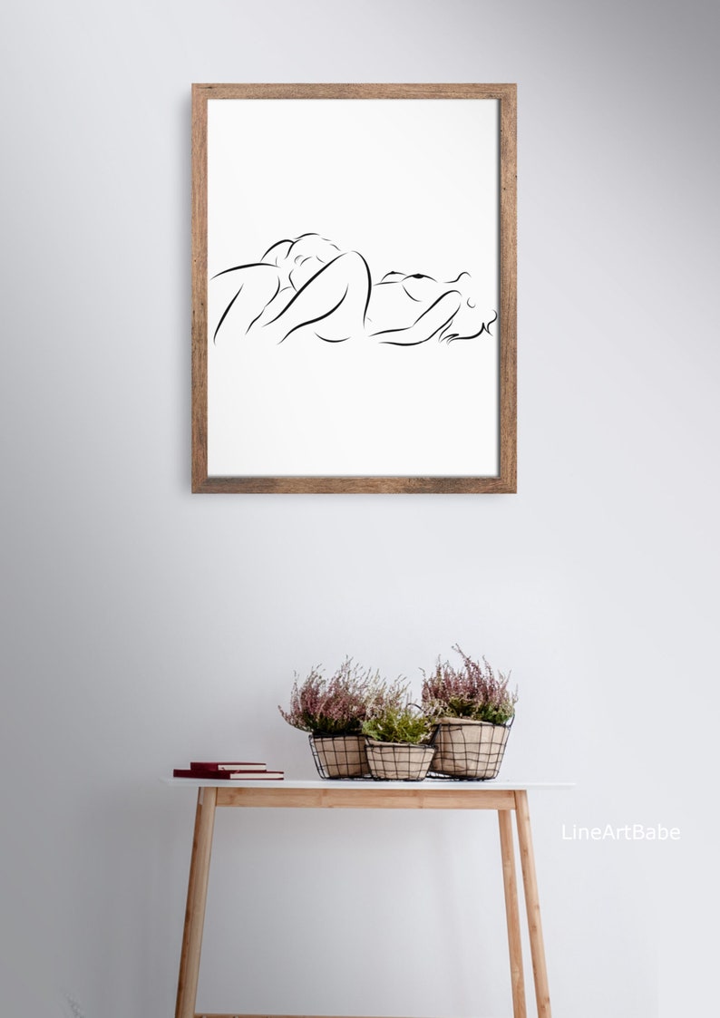 Minimalist Oral Sex Erotic Line Art Oral Sex Art Sensual Line Art Abstract Couple Couple