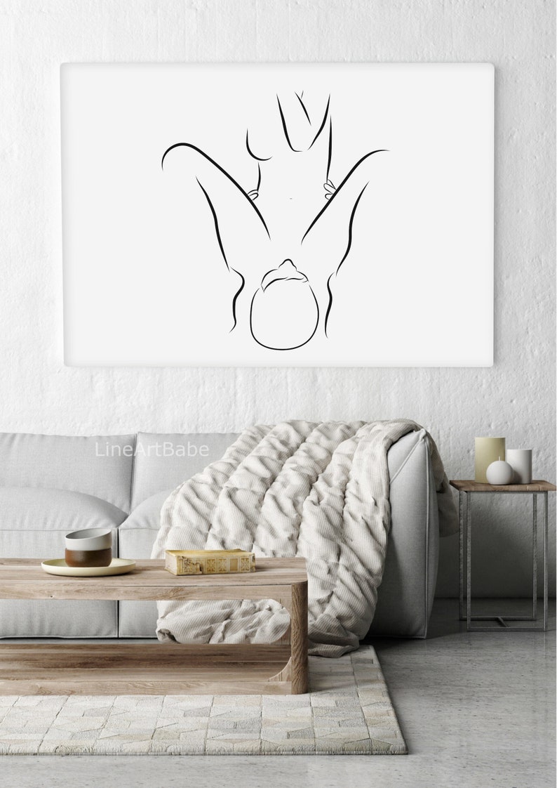 Oral Sex Erotic Line Art Abstract Couple Sex Print Etsy