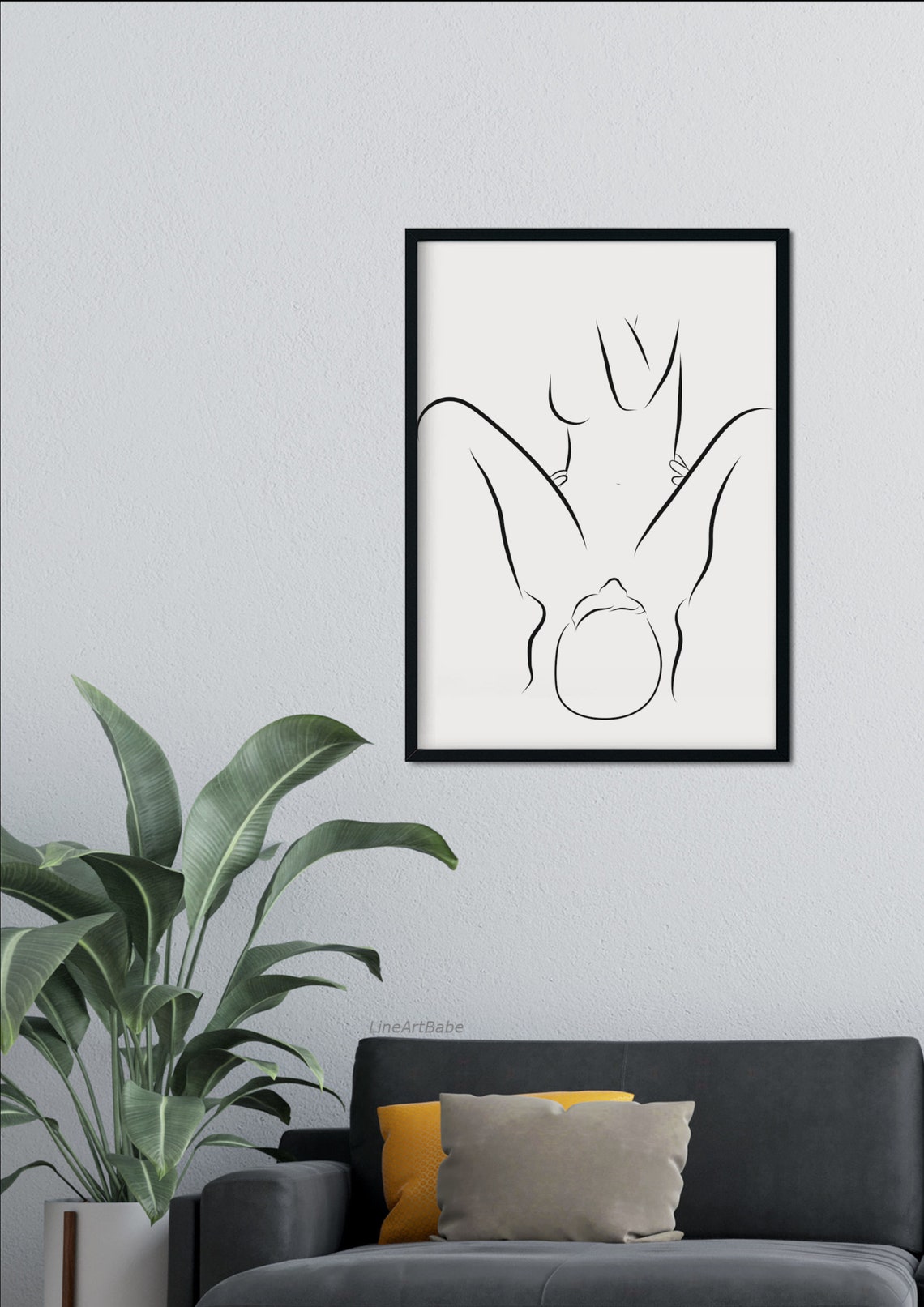 Oral Sex Sensual Print Erotic Line Art Minimalist Couple Making Love