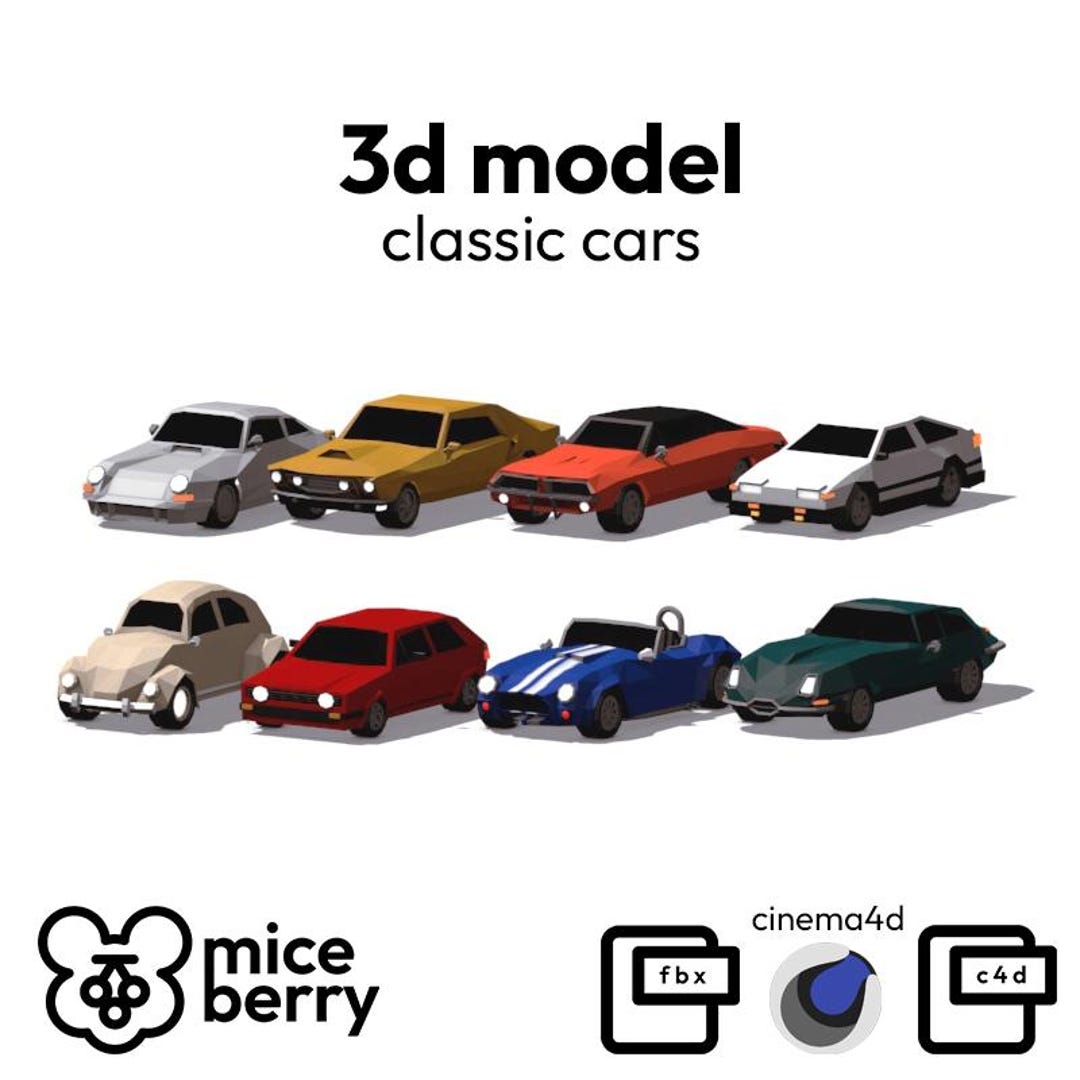 3d Model Classic Cars. FBX File and Cinema4d Supported - Etsy