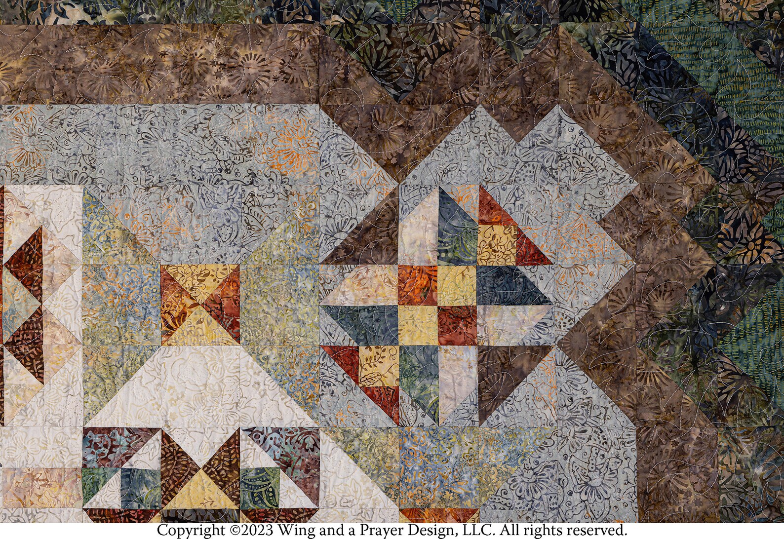 FREE SHIPPING Windsong BOM Quilt Kit & Pattern Wing and a Prayer 108 X ...