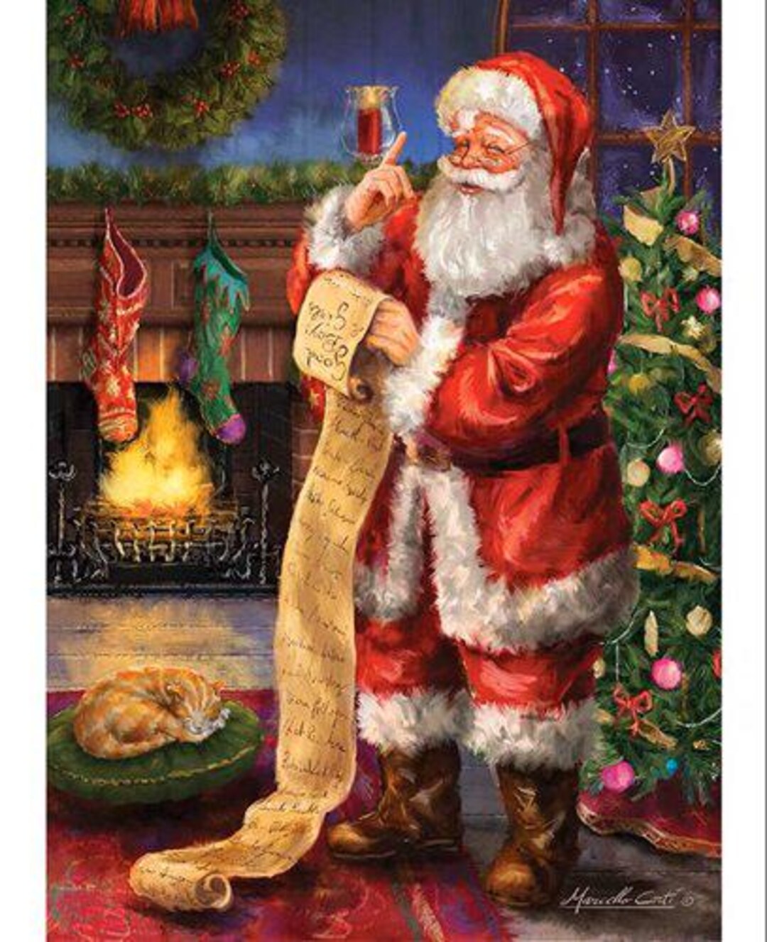 PD15040-PANEL Christmas Wishes Santa's List Size: 36" X 44" | Riley ...