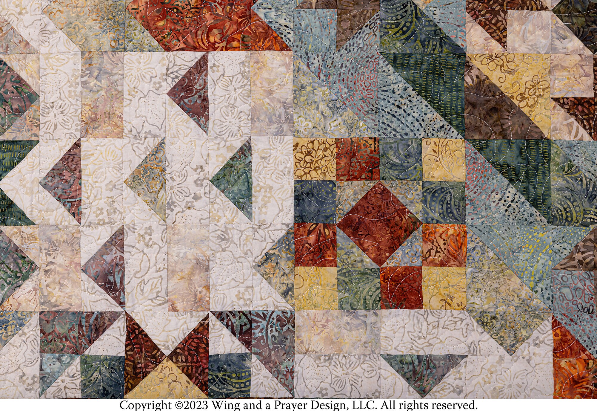 FREE SHIPPING Windsong BOM Quilt Kit & Pattern Wing and a Prayer 108 X ...