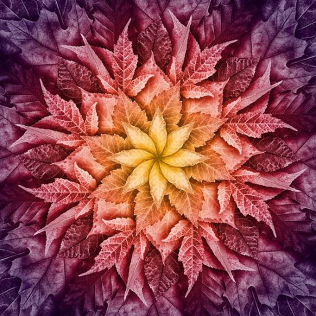 R4617-428 Mulberry Dream Big Leaf Digital Panel 43" X 43" by Hoffman ...