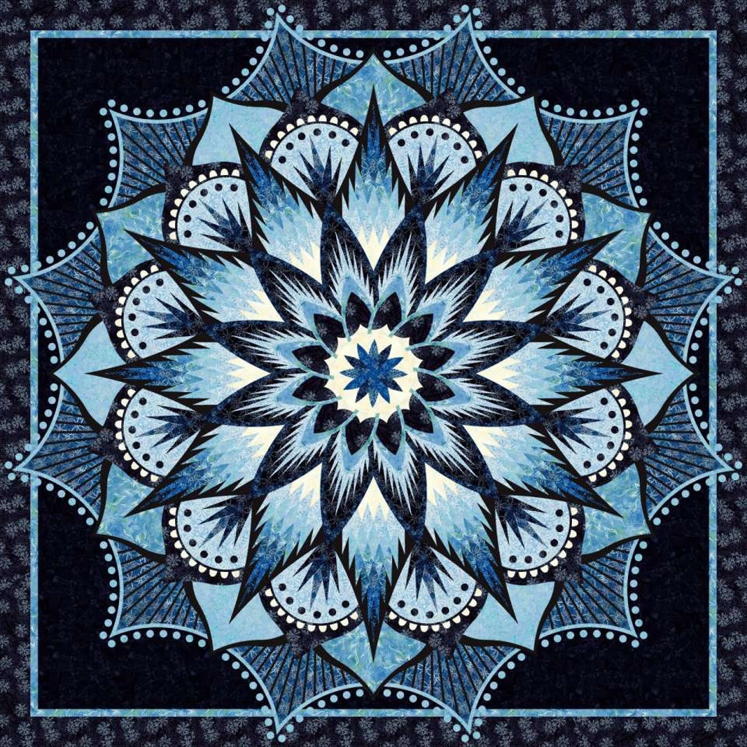 FREE SHIPPING Carnival Flower Quilt Kit in Blueberry Tart-queen 99x99 ...