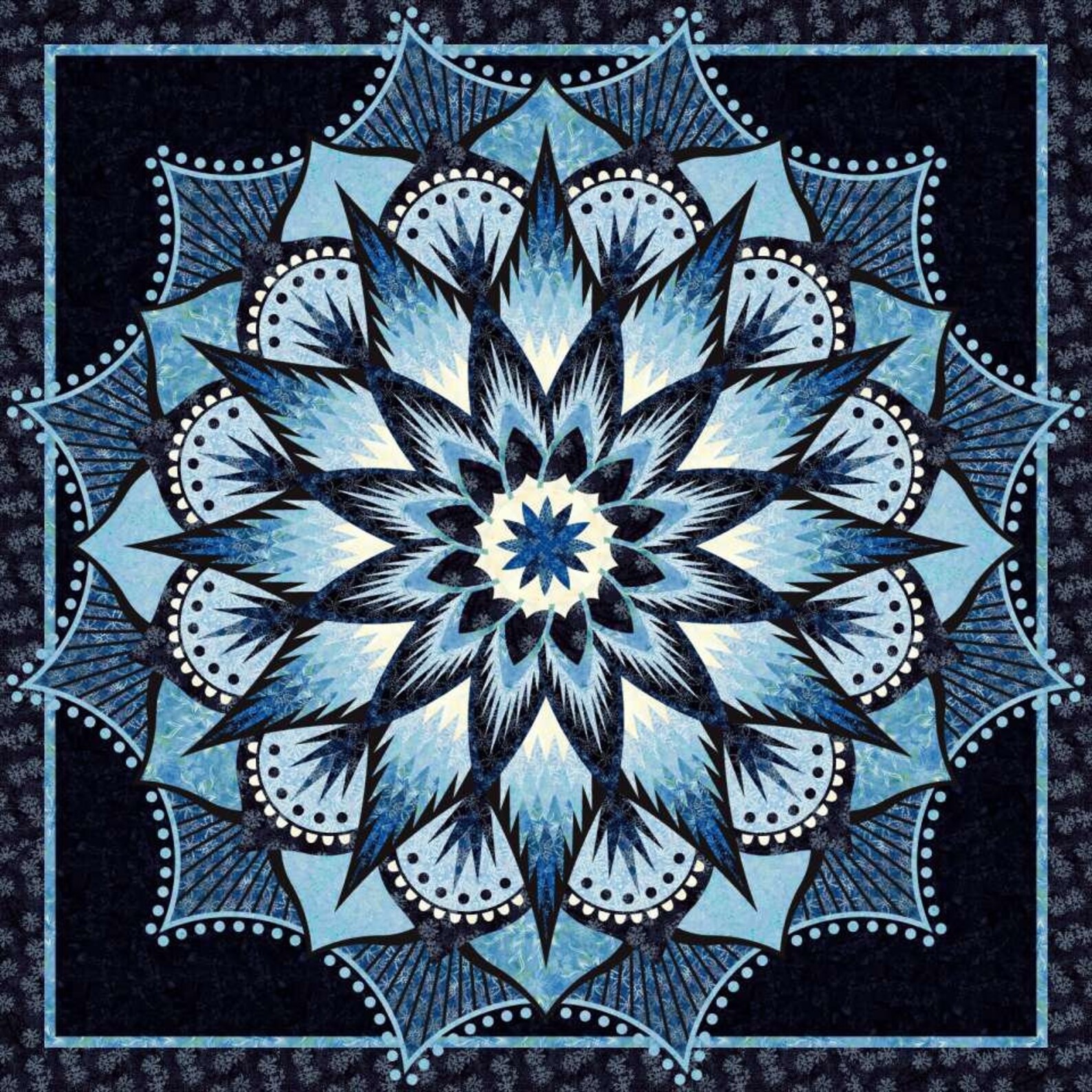 FREE SHIPPING Carnival Flower Quilt Kit in Blueberry Tart-queen 99x99 ...