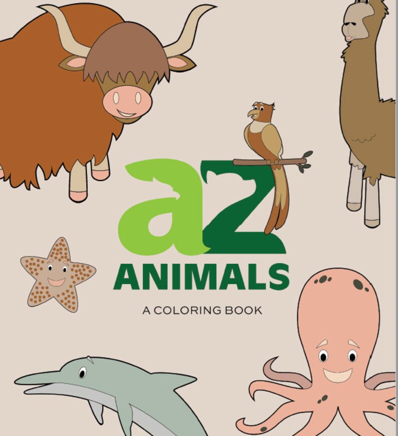 A-Z Printable Alphabet Coloring Book - Animals by Letter, Facts, 'draw ...