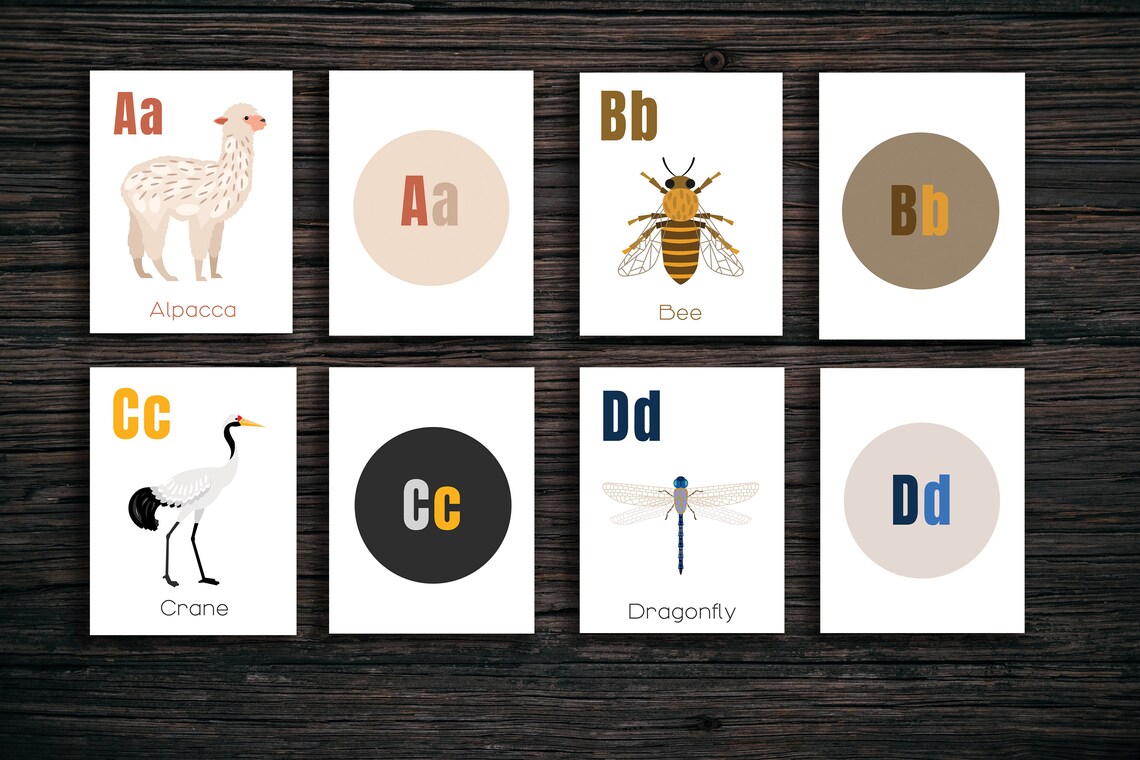 Large Animal Letter Printable Flash Card Bundle 3 Versions INSTANT ...