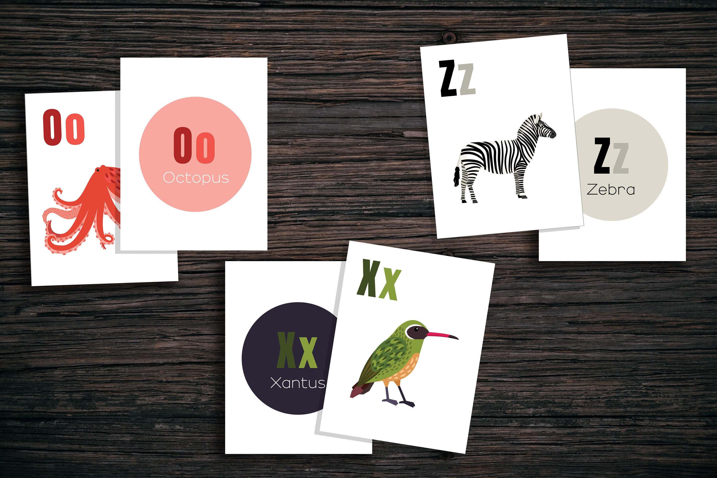 Large Animal + Letter Printable Flash Card Bundle! 3 Versions - INSTANT ...