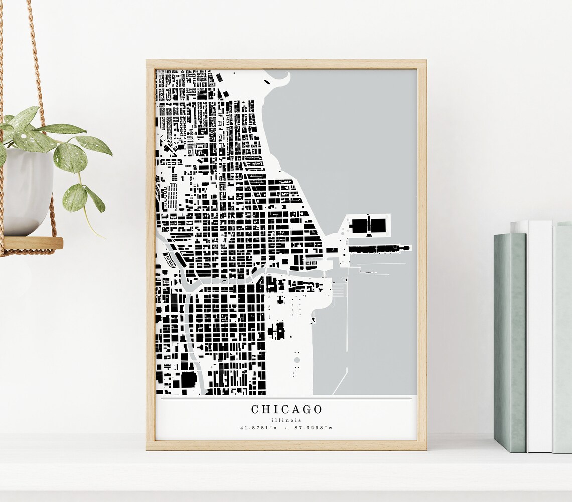 Chicago City Map Digital Download Chicago Figure Ground | Etsy