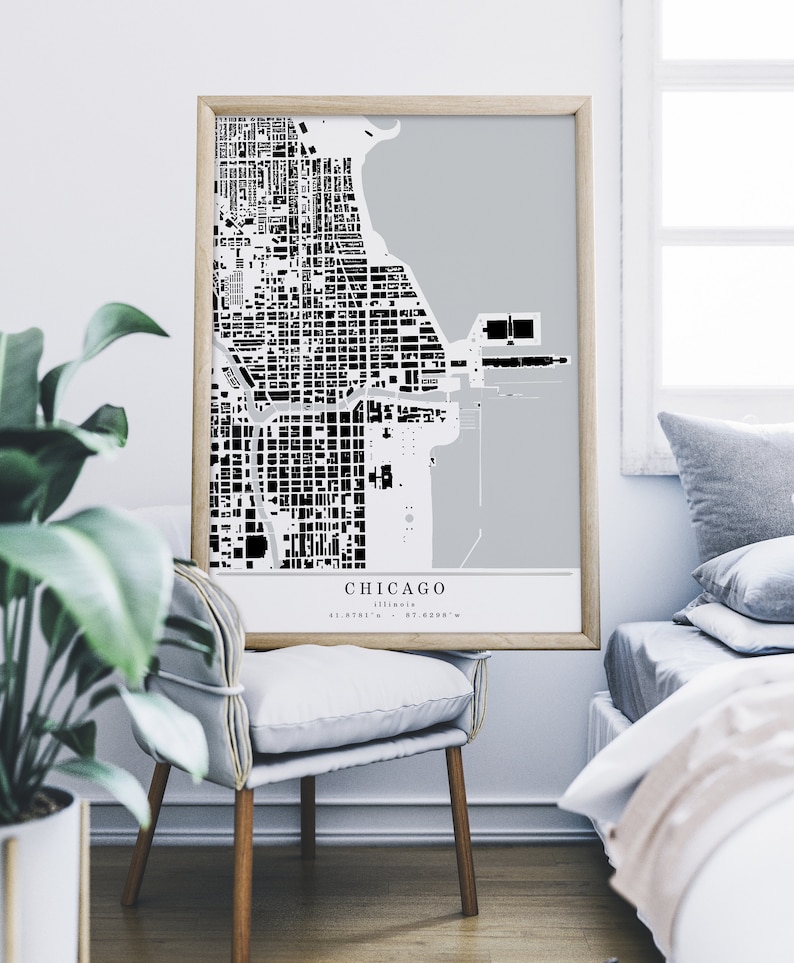 Chicago City Map | Digital Download | Chicago Figure Ground Printable ...