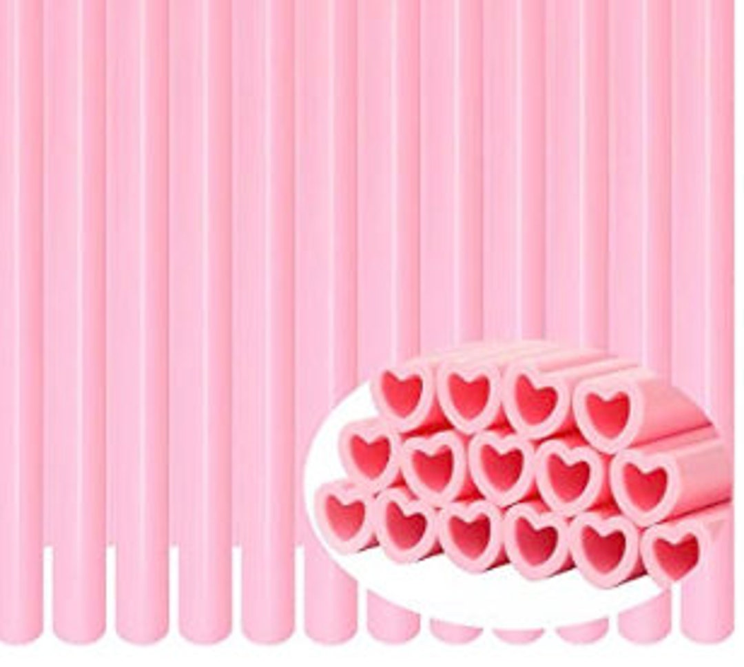 Heart Shaped Pink Reusable Straw Reusable Straw Baby Pink Heart ...