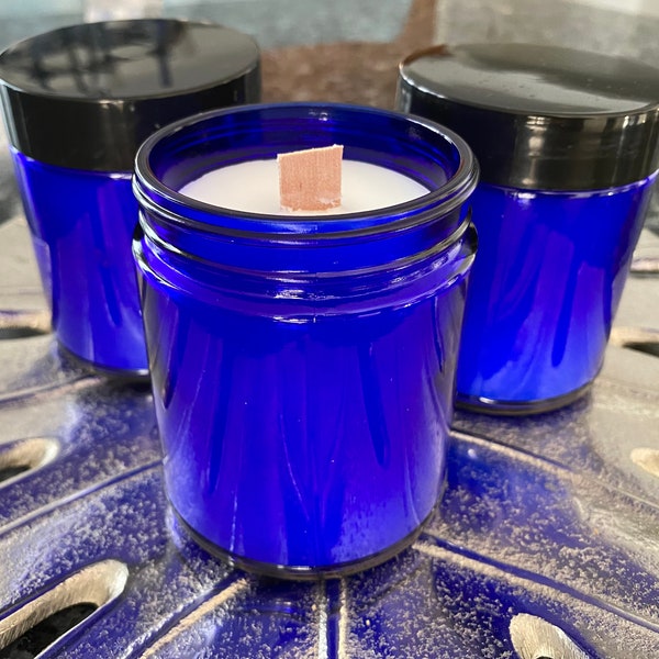 Cobalt Blue Glass Candle Holder - Etsy