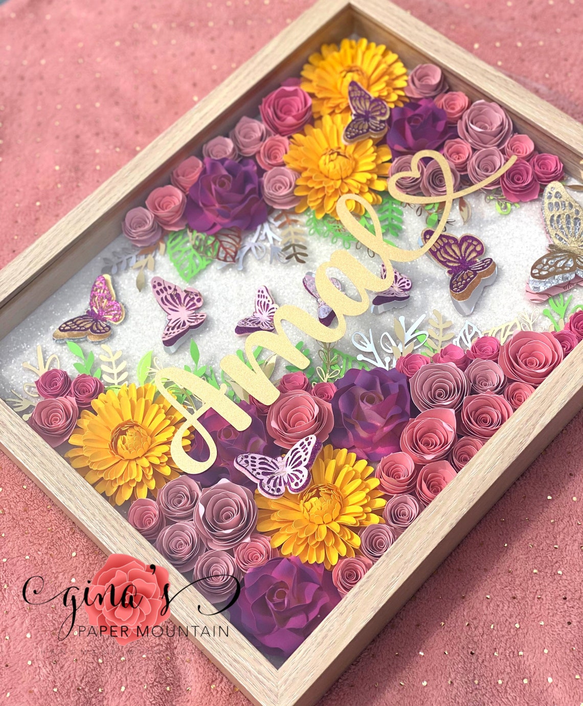 Flower Shadow Box Wedding Flower Shadow Box With Picture | Etsy