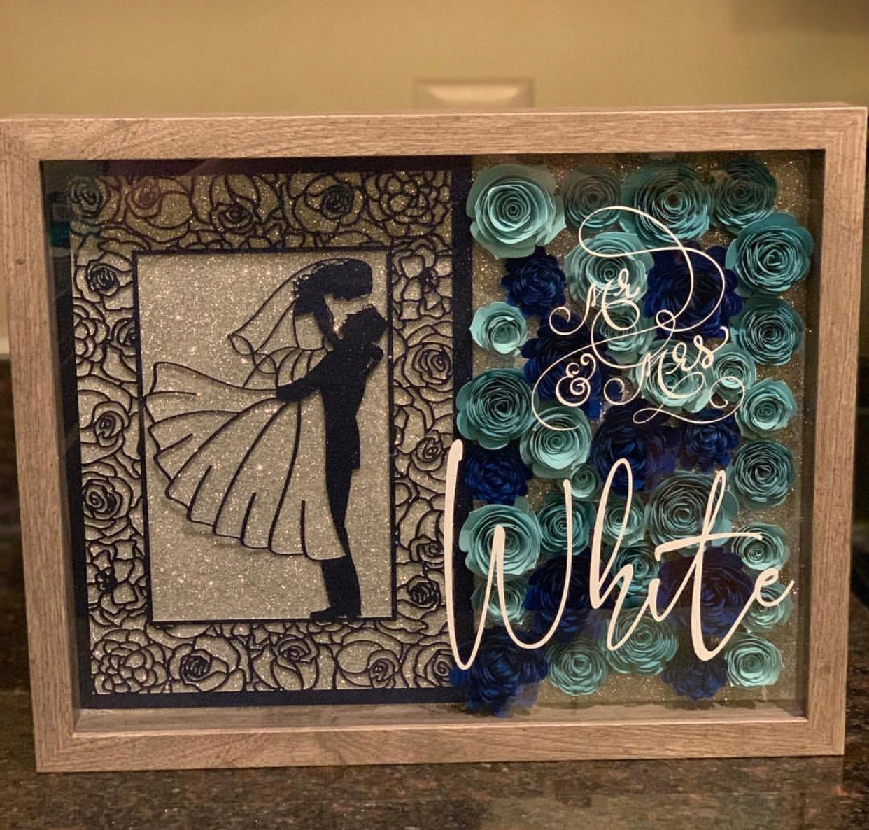 Flower Shadow Box Wedding Flower Shadow Box With Picture Flower Shadow ...