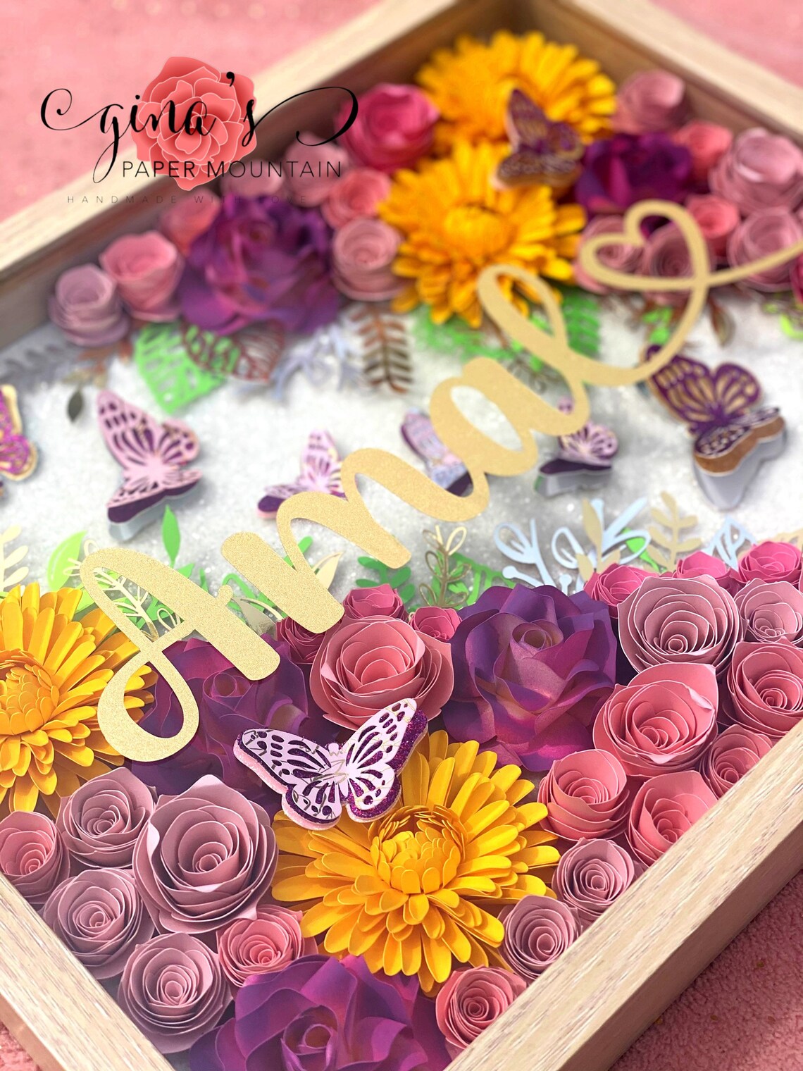 Flower Shadow Box Wedding Flower Shadow Box With Picture | Etsy