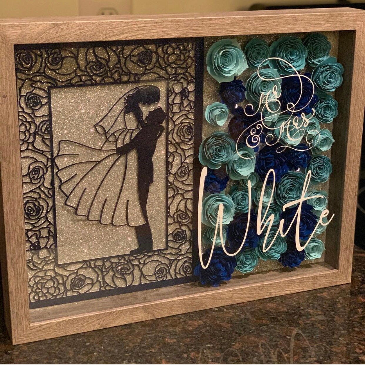 Flower Shadow Box Wedding Flower Shadow Box With Picture Flower Shadow ...